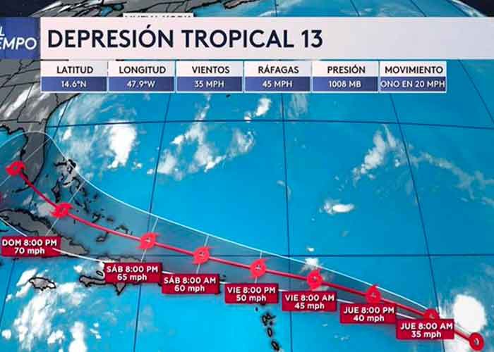 Proceso.com.do : Depresión tropical “Trece” puede convertirse hoy en ...